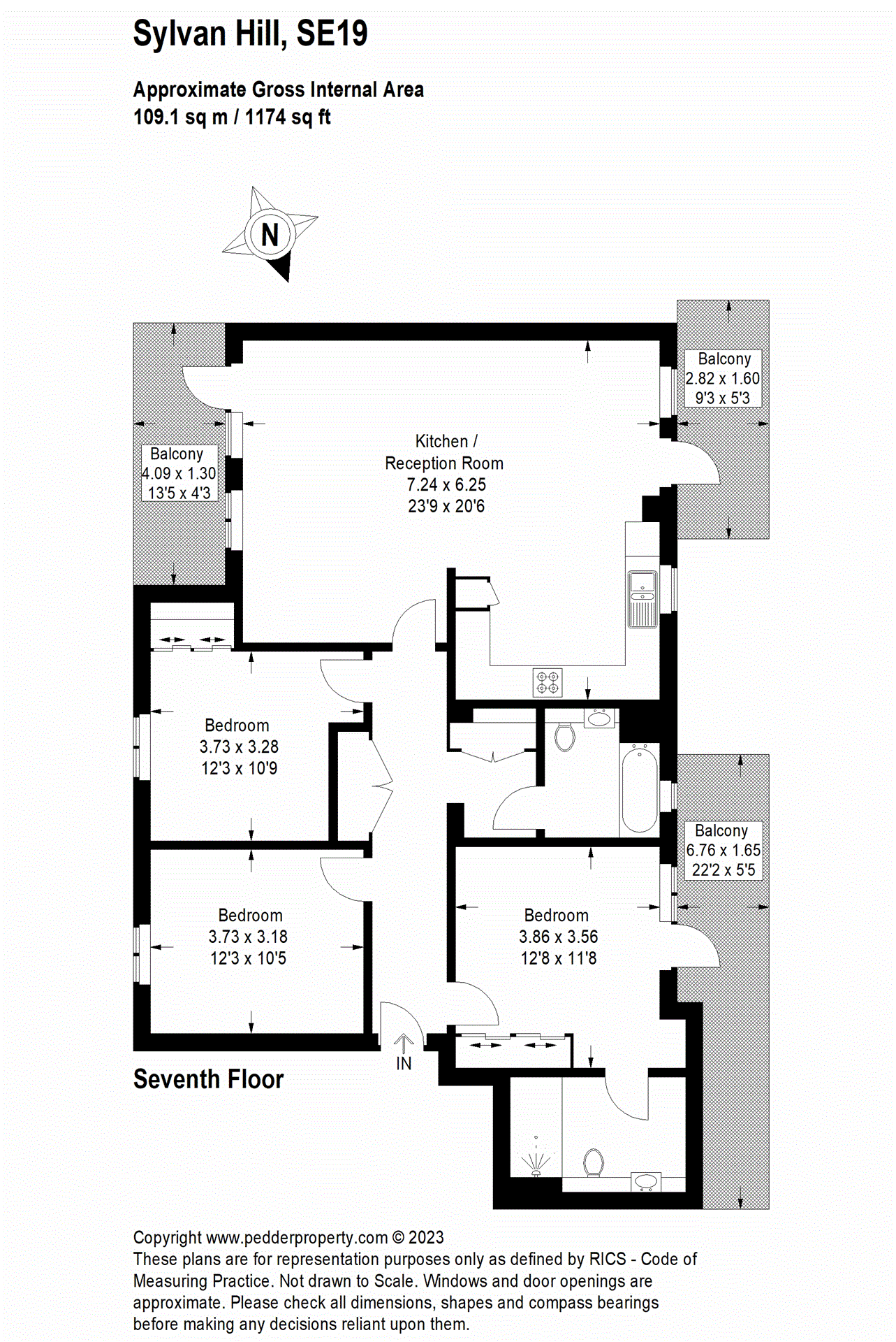 3 bedroom apartment for sale in Sylvan Hill, Upper Norwood, SE19 | Pedder