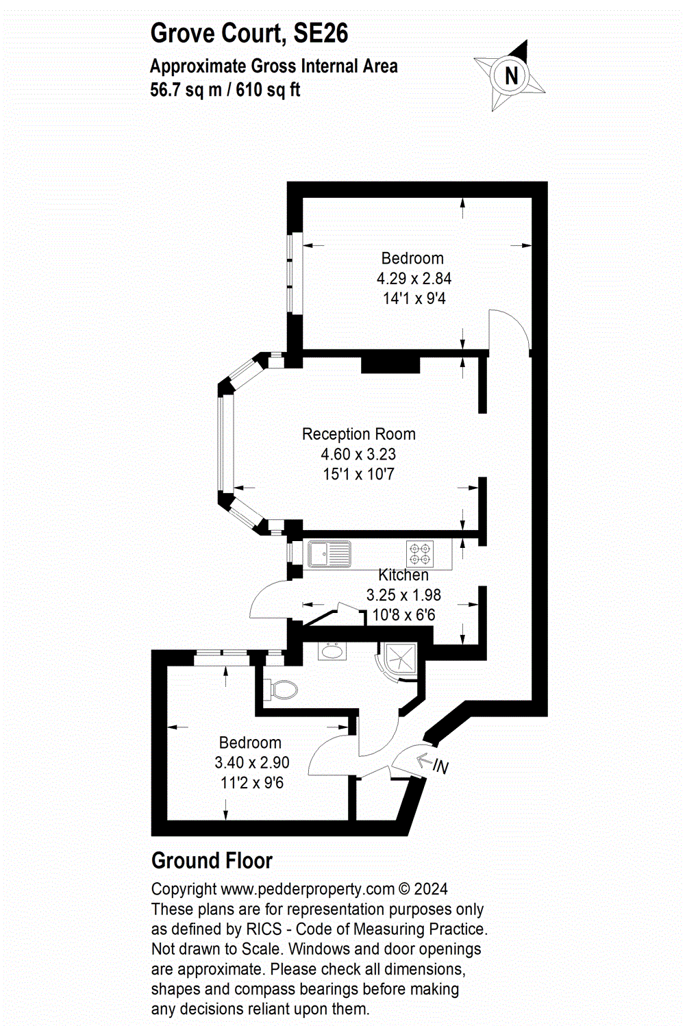 2 bedroom apartment for sale in Addington Grove, Sydenham, SE26 | Pedder