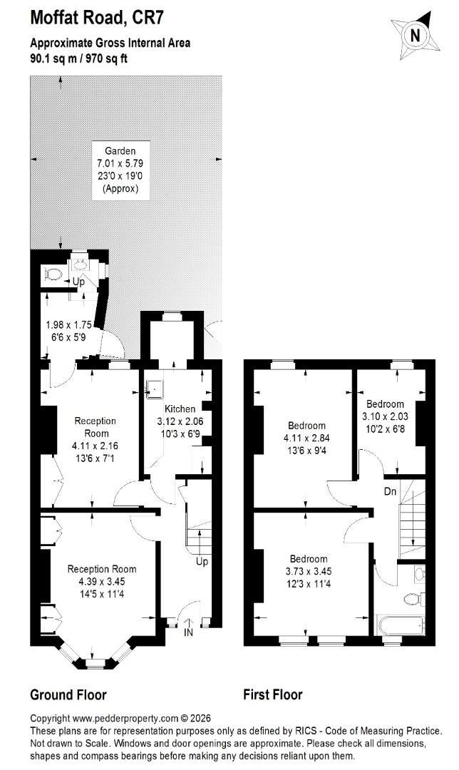3 bedroom house for sale in Moffat Road, London, CR7 | Pedder